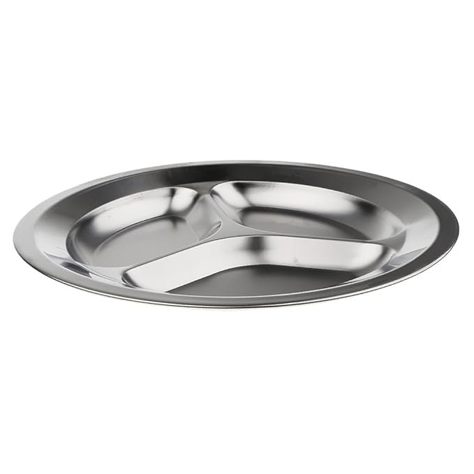 Gazechimp Edelstahl Servierteller mit Unterteilungen Kantinen ...