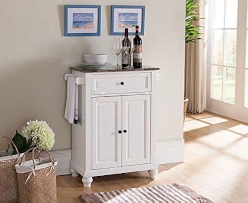 Kings Brand Furniture Kitchen Island, White in Kuwait | Whizz Storage ...