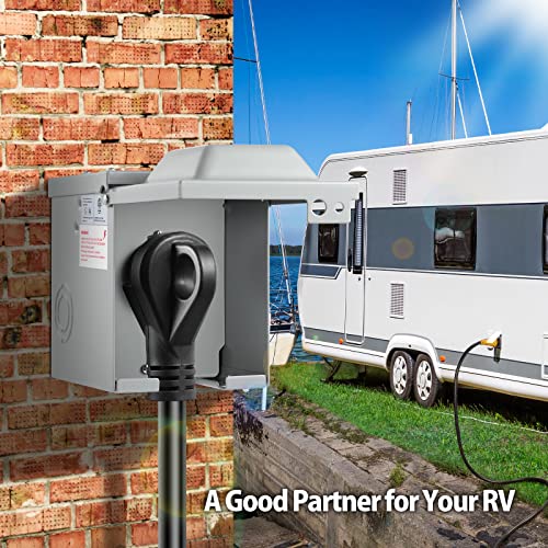 Yukilyn RV 30 Amp Power Outlet Box, 125Volt NEMA TT-30R, RV Power ...