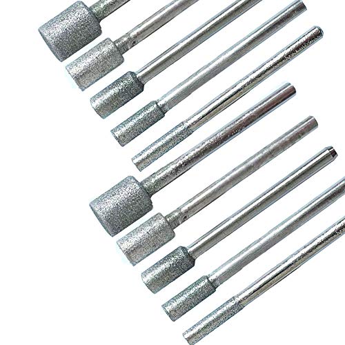 120 Grits Cylinder Head grinding Bit Sets, 1/8" Shank Diamond Mounted ...