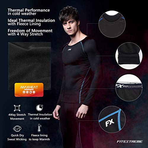 FITEXTREME Mens MAXHEAT Fleece Lined Performance Long Johns - Want It All