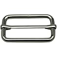 Amazon.com: Generic Metal Silvery Rectangle Buckle with Slider Bar 1.5 ...