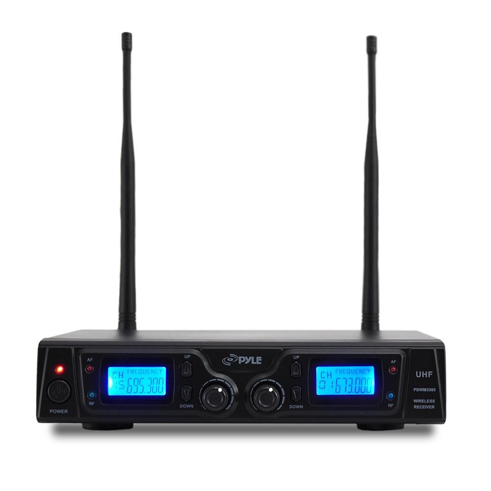 Pyle UHF Wireless Microphone Rack Mountable Receiver System 2 Belt ...