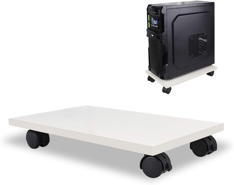 Amazon.com : Mobile CPU Stand with 4 Rolling Wheels Bamboo PC Case Rack ...