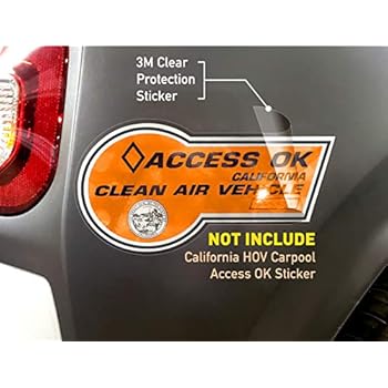 Amazon.com: EV Wraps California HOV Stickers Paint Protection Film ...