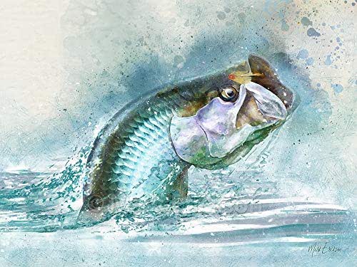 Amazon.com: Tarpon art fly fishing watercolor style art print: Handmade