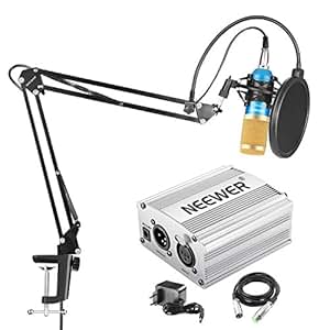 Neewer NW-800 Micrófono Condensador (Azul/Dorado) con Fuente ...