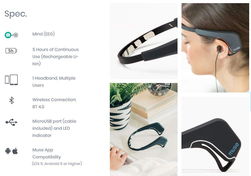 Mua Muse: The Brain Sensing Headband - Guided Meditation Multi Sensor ...