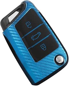 KUNIO Flip Key Fob Cover fit for VW Golf 7 MK7 Tiguan Polo T-Cross fit ...