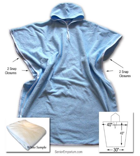 Amazon.com: Terry Cloth Poncho with a Hood - BLUE: Health & Personal Care