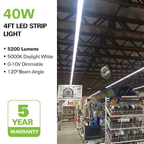 4FT LED Shop Light, 40W 5200LM Linkable LED Linear Ceiling Light Fixtures for Garage,Workshop ...