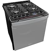 Fogão de Embutir 4 Bocas Preto com Mesa de Vidro e Timer Digital Dako Diplomata Grill Bivolt ...