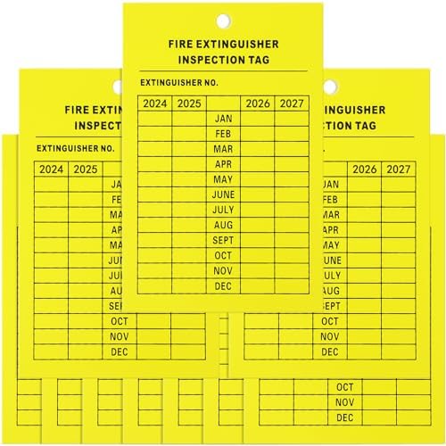 50 Pieces Monthly Fire Extinguisher Inspection Tags Record 4-Year ...