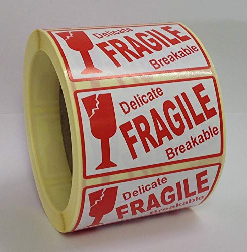 500 x Fragile Delicate Breakable With Broken Glass Pictogram Labels ...