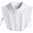 YAKEFJ Lady Half-Shirt Blouse Detachable Lace Chiffon Fake Collars ...