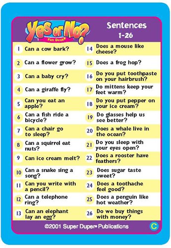 Super Duper Publications | Yes or No? Fun Deck Flash Cards | - Want It All
