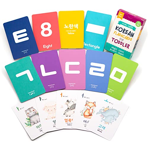 Stellarsol 55 Toddler Korean Flashcards, Hangul (Hanguel), Colors ...