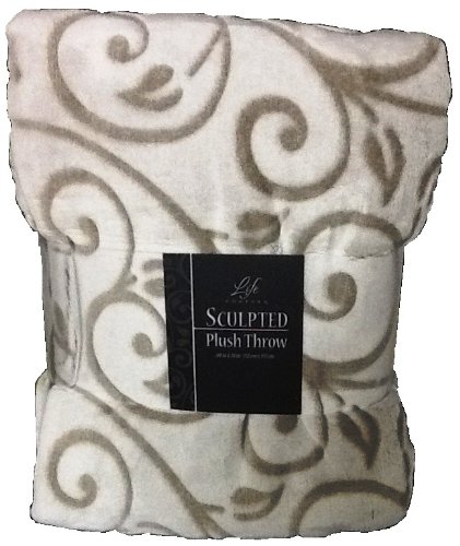 Amazon.com: Life Comfort: Sculpted Plush Throw Blanket in Cream - 60" x ...