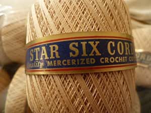 Amazon.com: Star Six Cord Mercerized Crochet Cotton Thread Yarn Ecru ...