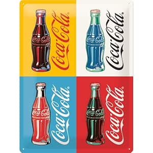 Nostalgic-Art 63325 Coca-Cola Four Bottles Pop Art, Cartel de Chapa, 30 ...