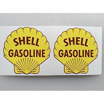 Amazon.com: 2 Vintage Shell Gasoline Antique Gas Pump 4" Decals Vintage ...