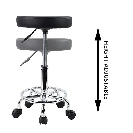 Mua KKTONER Round Caster Lifting Stool PU Leather with Footrest, Swivel ...