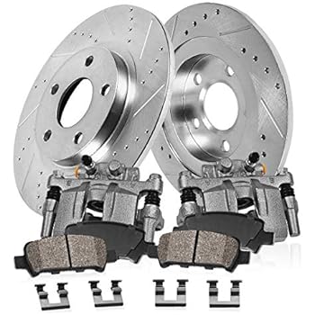 Front OE Brake Calipers Rotors Brake Pads Kit For Hyundai Sonata Kia Optima