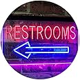 Amazon.com : ADVPRO Restroom Arrow Point to Left Toilet Dual Color LED ...