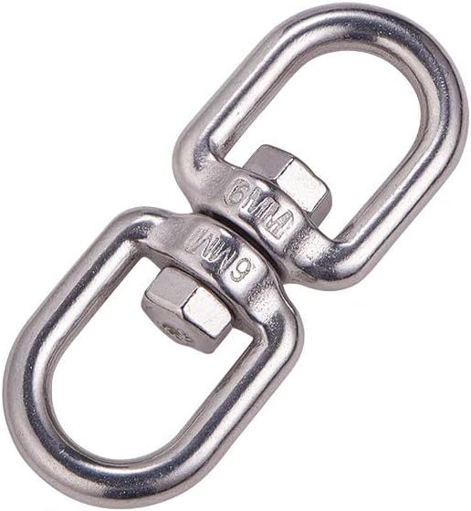 INCREWAY M6 Double Ended Swivel Eye Hook 304 Stainless Steel Eye to Eye ...