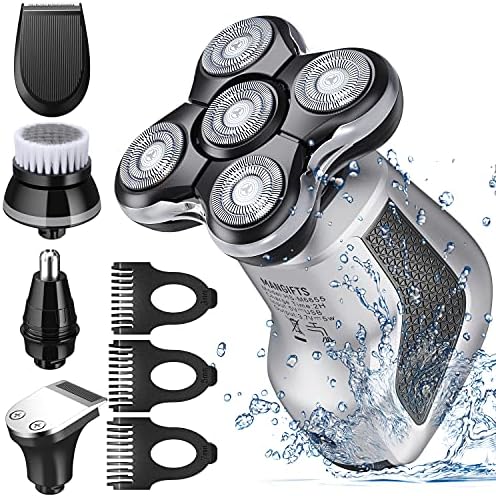 Head Shavers for Bald Men, MANGIFTS 5 in 1 Electric Rotary Shaver ...