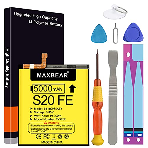 Galaxy S20 FE Battery, (Upgraded) MAXBEAR 5000mAh Li-Polymer ...