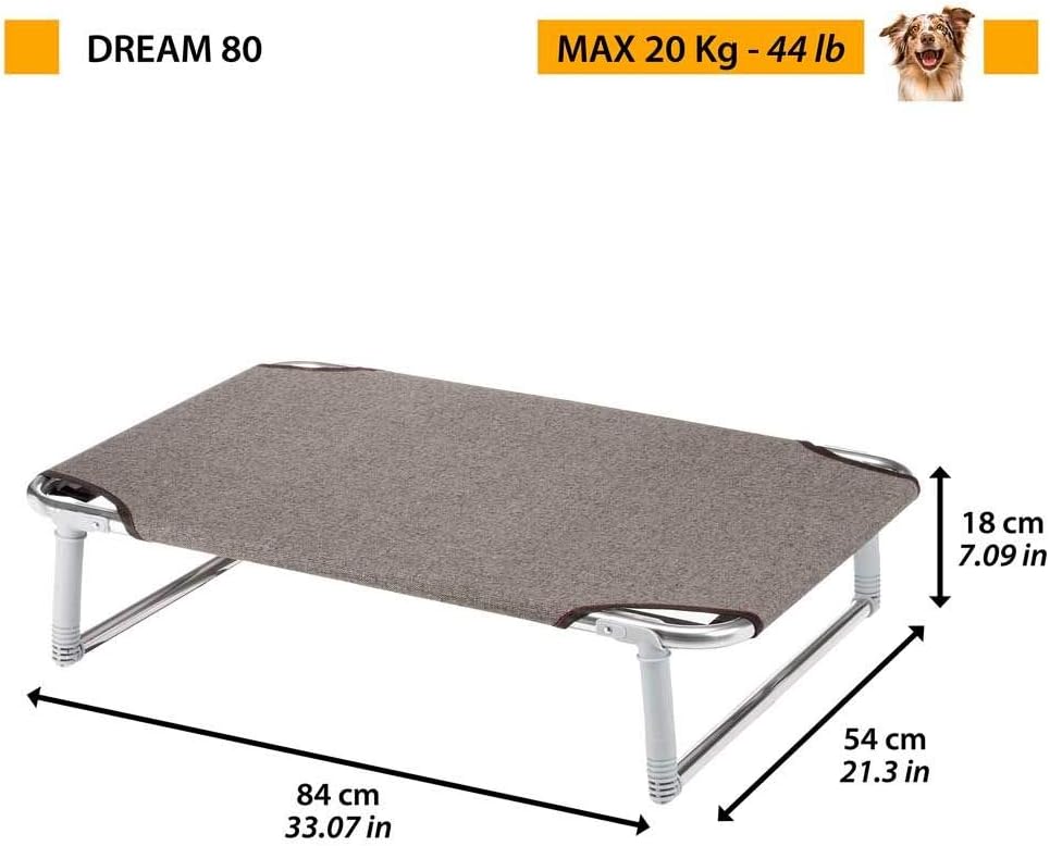 Ferplast Dream 80 Folding Bed for Dogs, Taupe, 84 x 54 x 18 cm – BigaMart
