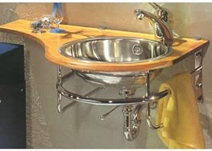 New Generation Banjo-Shaped Cherry Wood Bath Sink Counter Top with ...