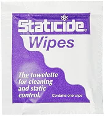 ACL Staticide 2450 Anti-Static Wipe, Individually Wrapped, 8" Length x ...
