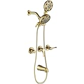 3 Handle Shower Faucet Set with Tub Spout Bathtub Shower Faucet Combo ...