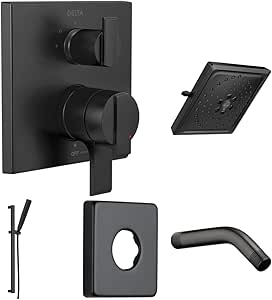 Delta Faucet Ara Matte Black Shower System Including Matte Black Shower ...