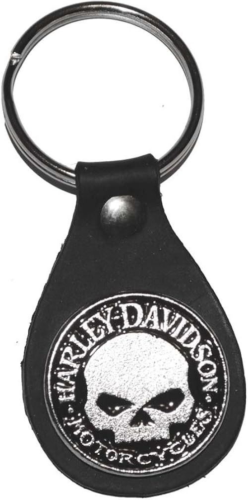 Amazon.com: Harley-Davidson Small Black Skull Medallion Key Fob K13H ...