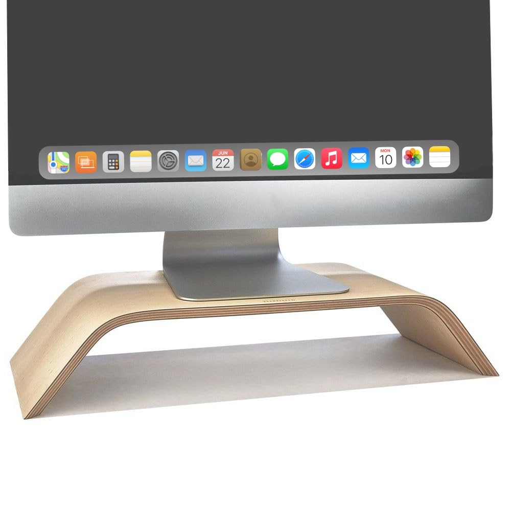 kolodosa Premium Wooden Computer Monitor Stand for Desk – Ergonomic ...