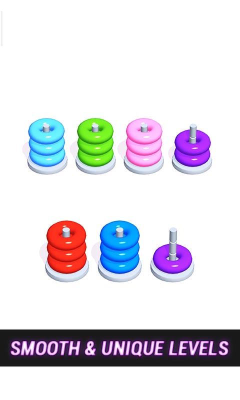 Amazon.com: Stack Colorful Hoop Sort! Color Match - Sorting Puzzle Game ...