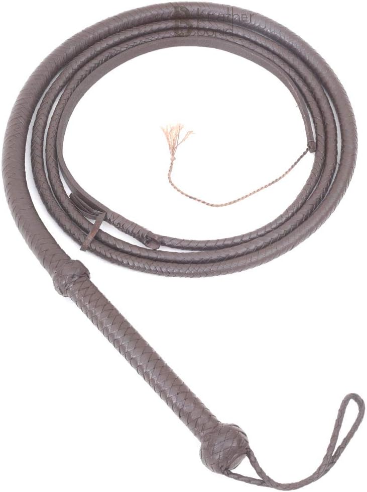 Indiana Jones Bull Whip 04 Foot 8 Strands Brown Cow Hide Real Leather ...