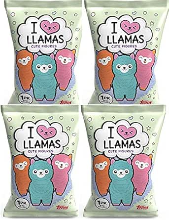 Amazon.com: 4 PACKS: 2019 Topps 'I Love Fuzzy Llamas Cute Figures' pack ...