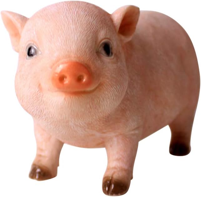 YeahiBaby Animal Garden Statue Resin Cute Pig Figure Funny Outdoor ...