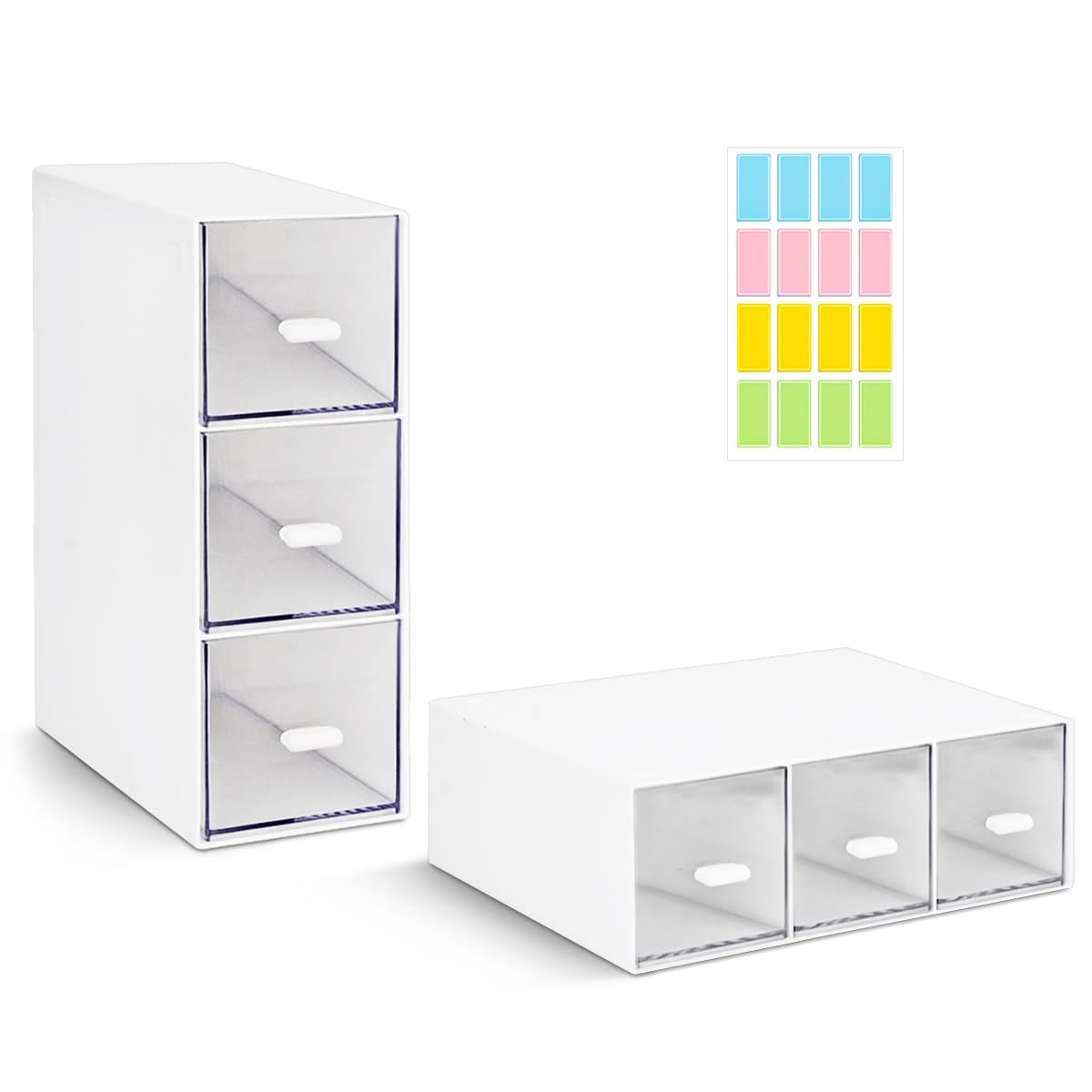 2 Pcs Plastic Tea Bag Organizer, Stackable Acrylic Tea Box with 3 ...