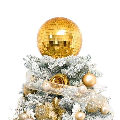 Gold Christmas Tree Topper 8 Inch Mirror Disco Ball Tree Topper, Cool ...