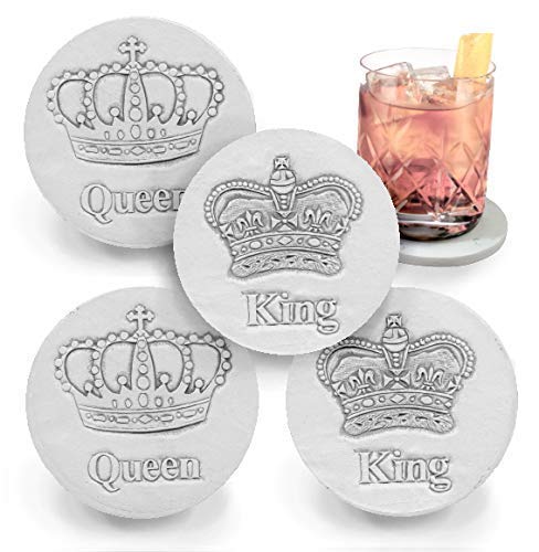 Amazon.com: King & Queen Crown Drink Coasters by McCarter Coasters ...