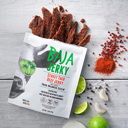 Baja Beef Jerky | 2.5 oz Healthy Snack Pack Bags | Gluten Free, Keto ...