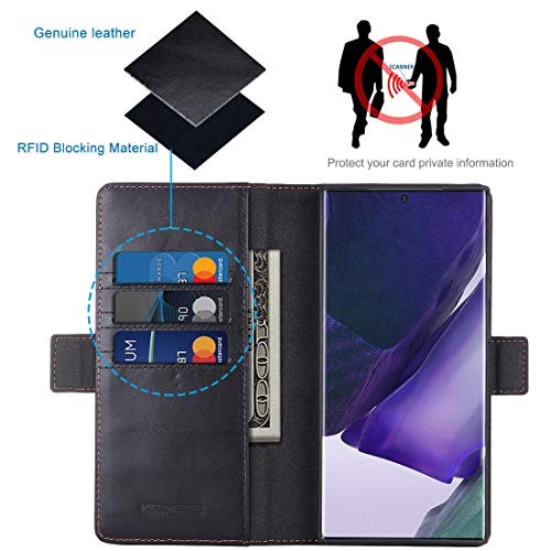 KEZiHOME Note 20 Ultra Case, Genuine Leather [RFID Blocking] Galaxy Note 20 Ultra 5G Wallet Case ...