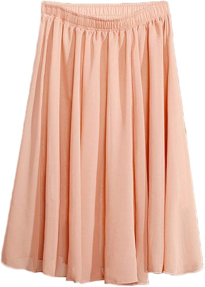 Damen Chiffon Rock Bodenlang Strand A-Linien Röcke Swing Mit Unterrock ...