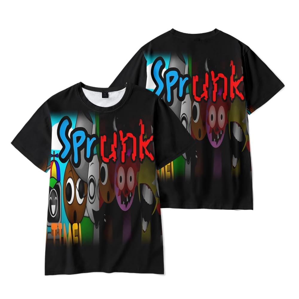 Sprunki Figure Shirt For Fans Gift Boys Sprunki T-Shirt Kids Sprunki 3D ...