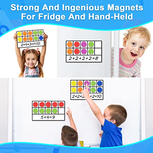 Magnetic Ten-Frame Set - Math Manipulatives Games for Kindergarten Elementary, 6 Ten Frames & 66 ...